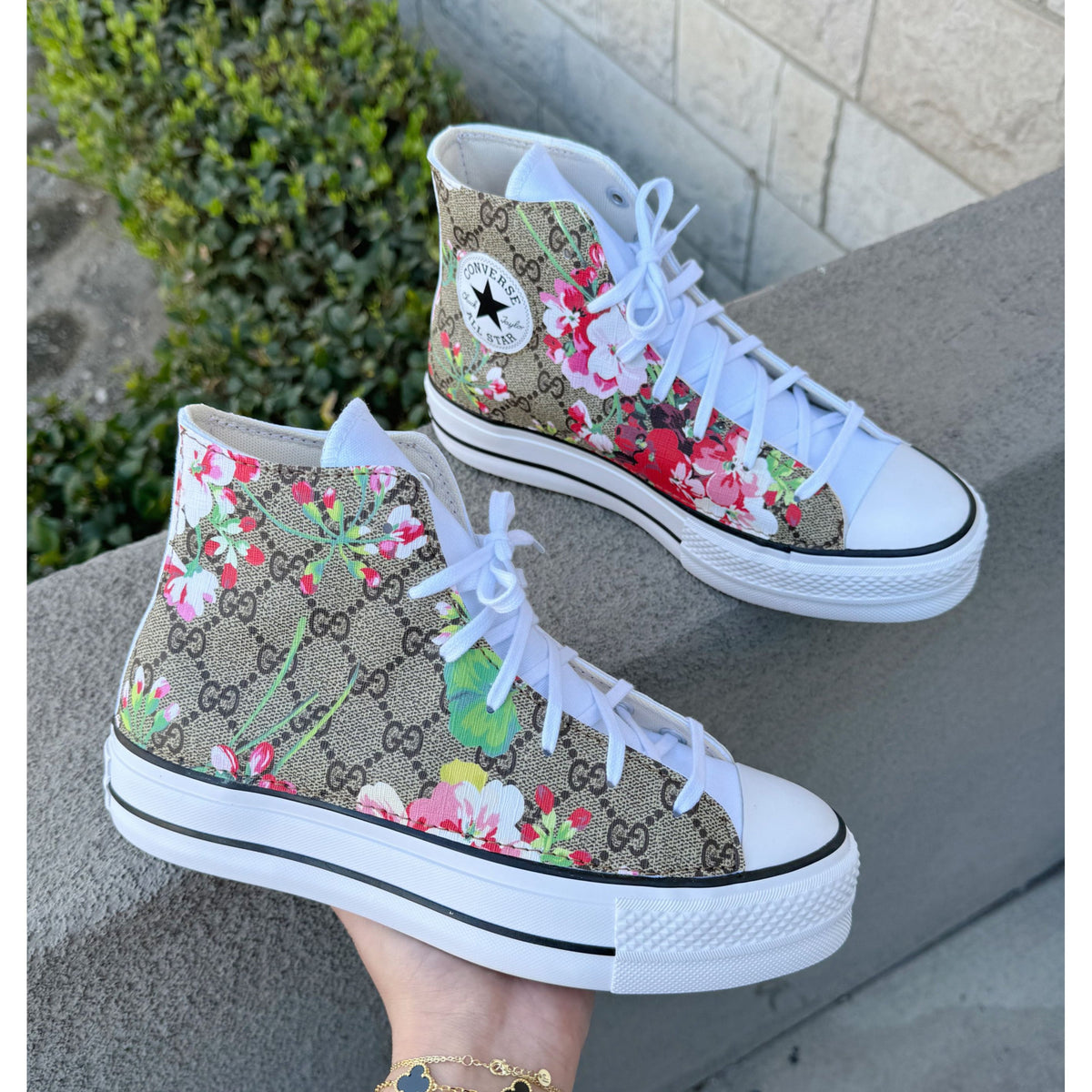 Floral GeeGee Converse – Wavy Creationz