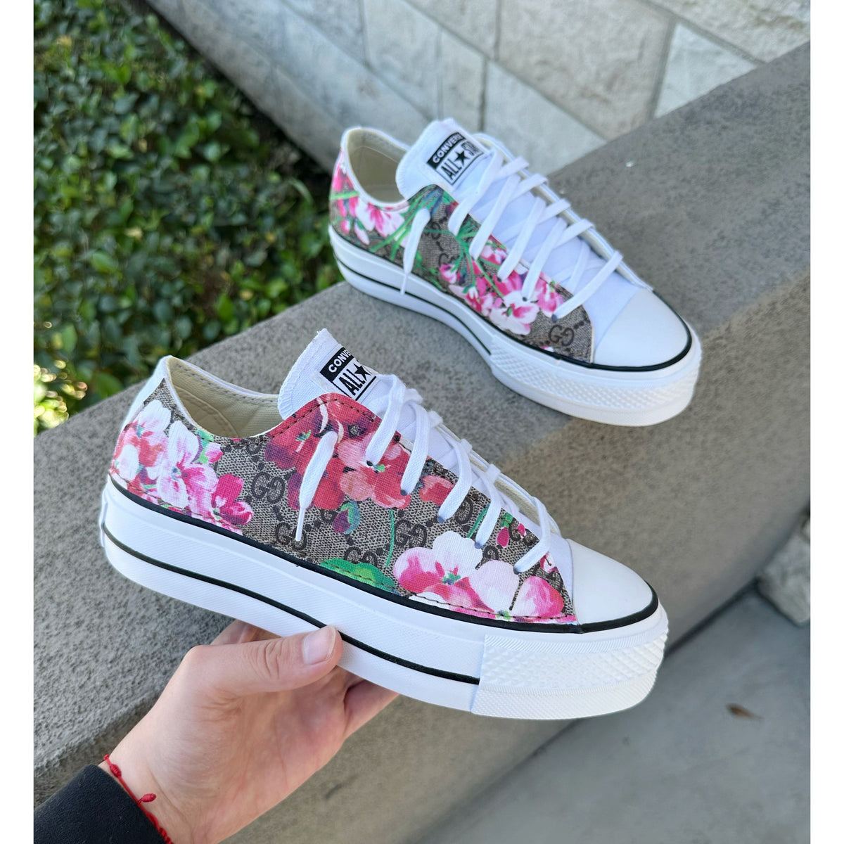 Floral GeeGee Converse Low – Wavy Creationz