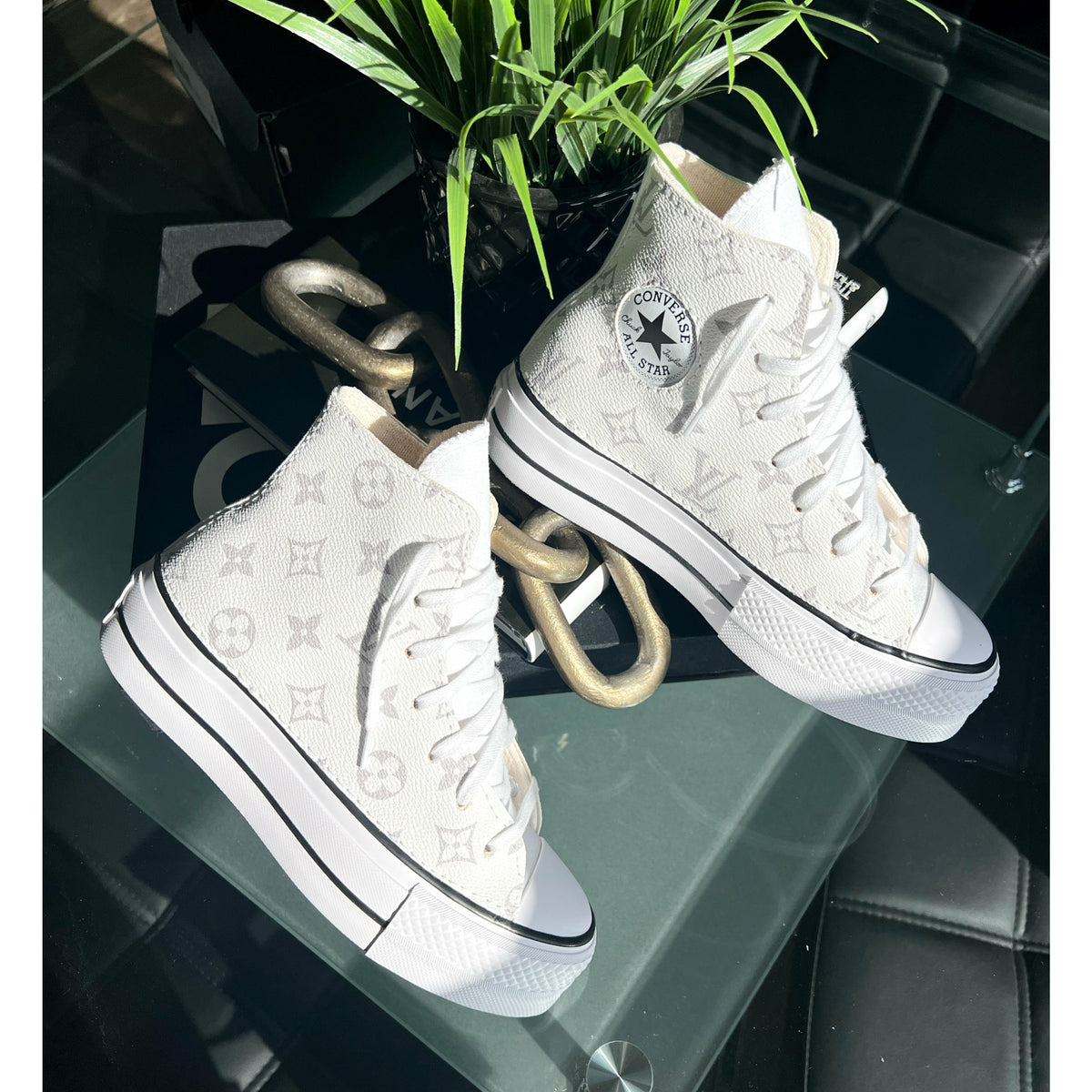 Luis White Platform Converse – Wavy Creationz